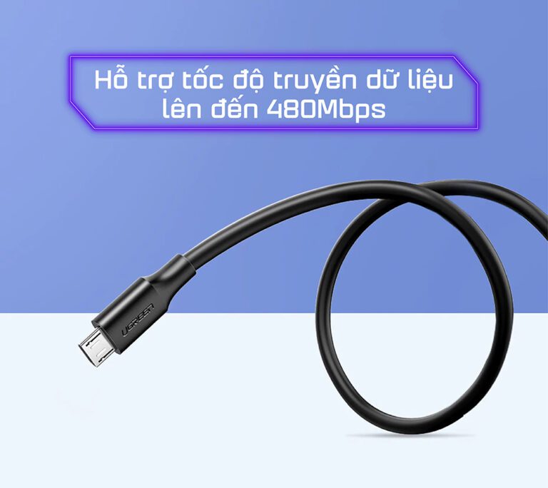 Cáp sạc nhanh Micro USB, sạc nhanh, truyền dữ liệu Ugreen US289