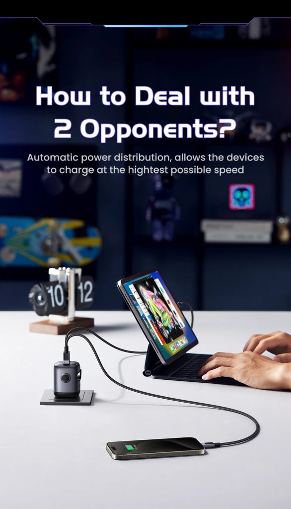 Củ sạc nhanh 3 cổng hình robot 2C1A 65W UGREEN X662